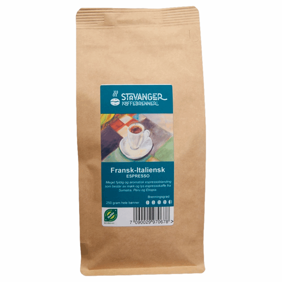 Kaffe espresso fransk-italiensk bønner 250 gr øko - Goodlife Norge AS