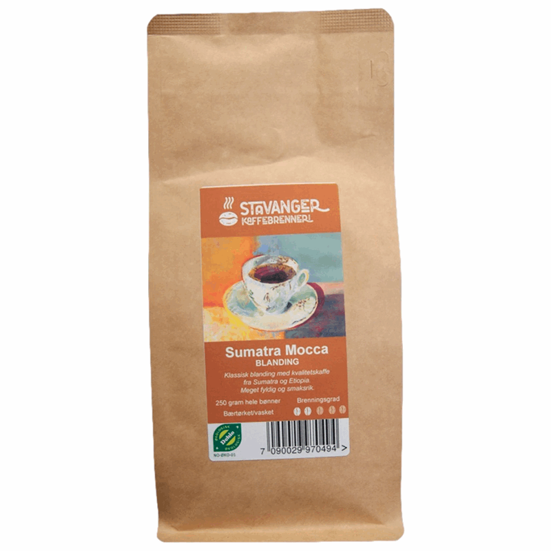 Kaffe mocca sumatra bønner 250 gr øko/fair - Goodlife Norge AS