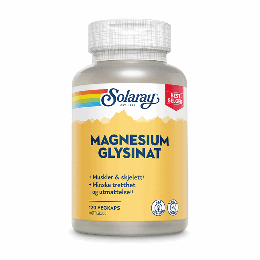 Solaray magnesium glysinat 120 kapsler - Goodlife Norge AS
