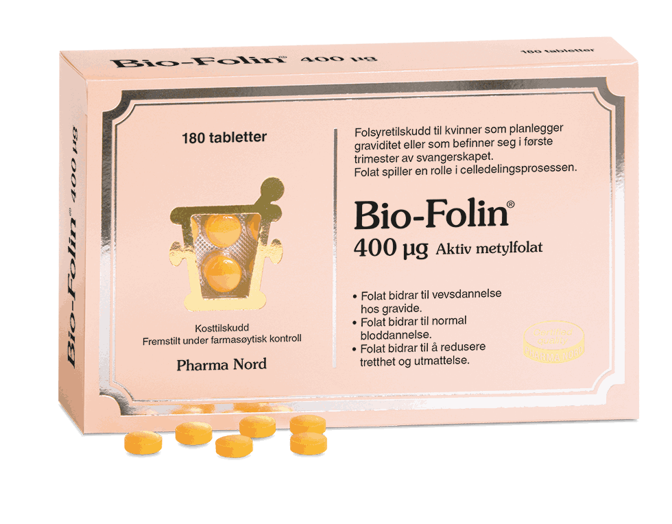 Pharma nord bio-folin 400 µg 180 tab - Goodlife Norge AS