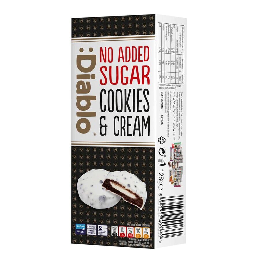 Diablo kjeks med kremfyll & hvit sjokoladetrekk 128 g - Goodlife Norge AS
